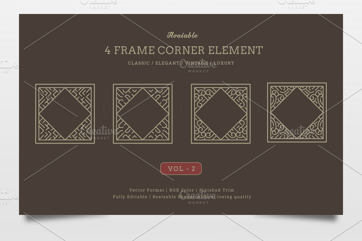 4 Frames Corner Element Vol-2, an Object Graphic by fahlide | Creative ...