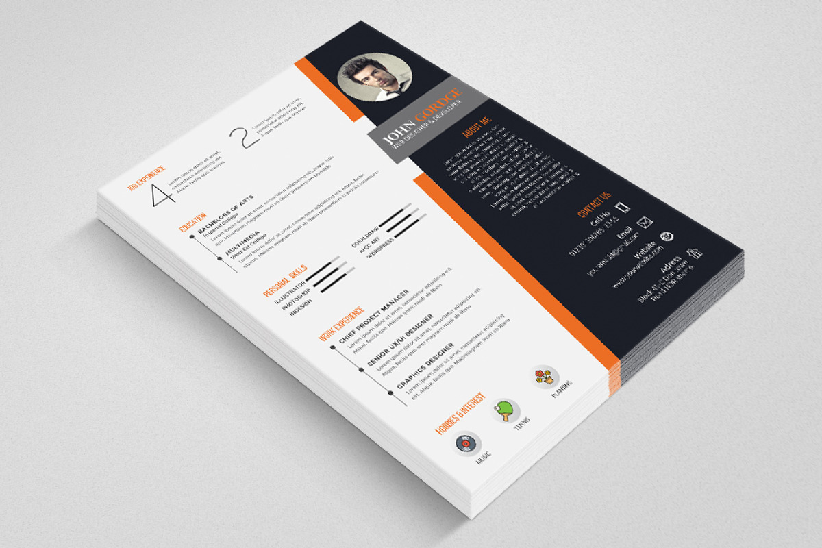 Stylish Word CV Resume Template, a Resume Template by Psd Templates