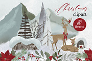Woodland Christmas clipart