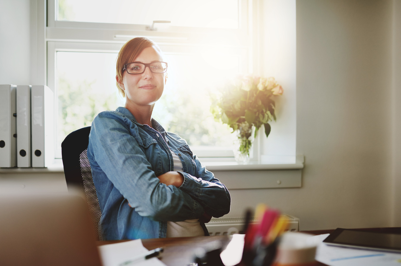 Confident Office Woman at office, a Business Photo by Stefan & Janni