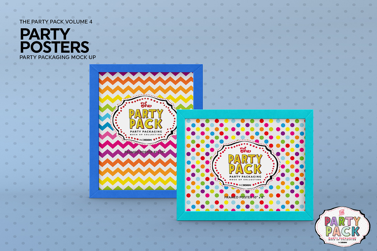 Party Posters and Banners MockUp, a Cups & Container Mockup by INCDesign