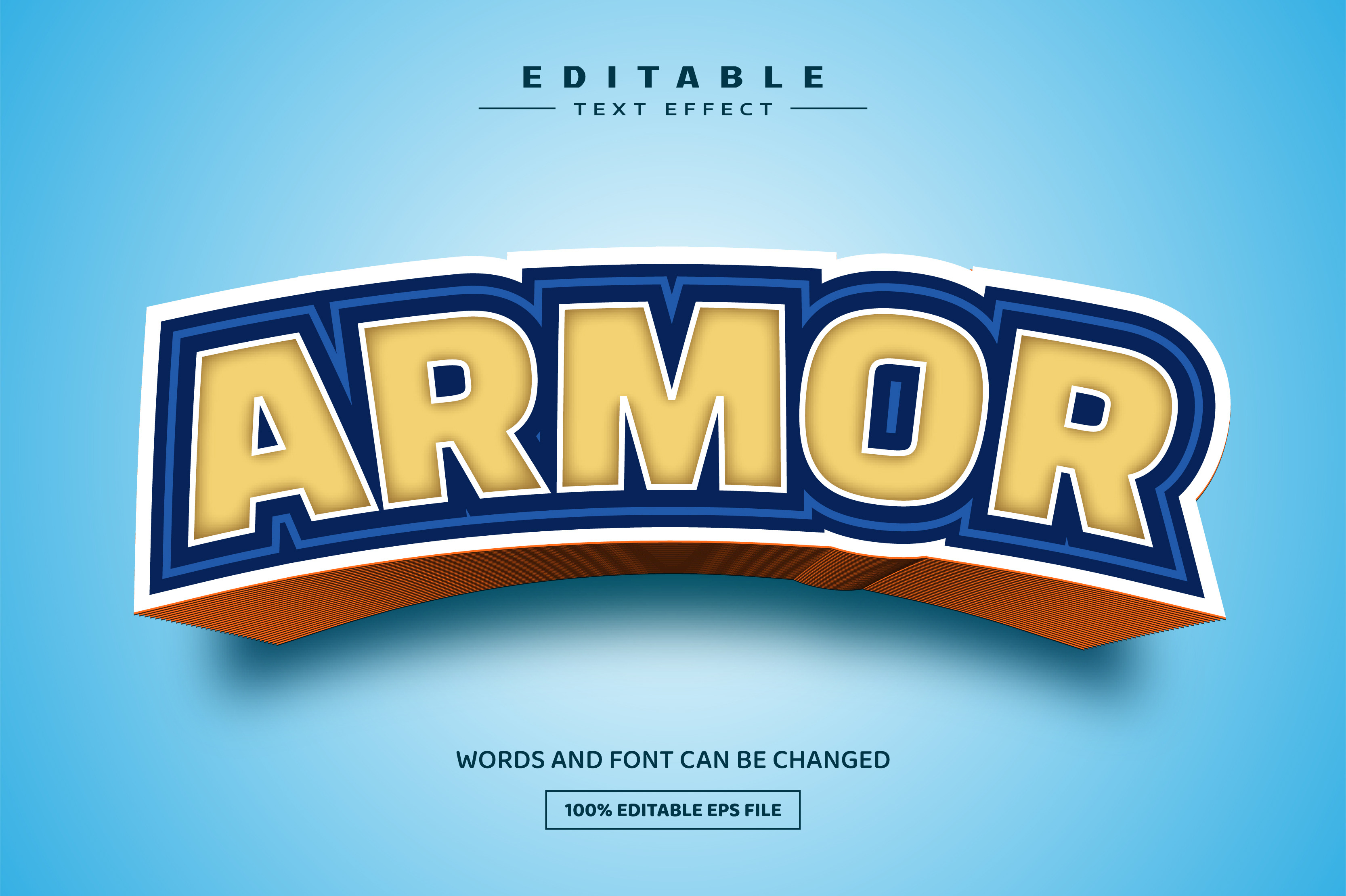 Armor 3D editable text effect