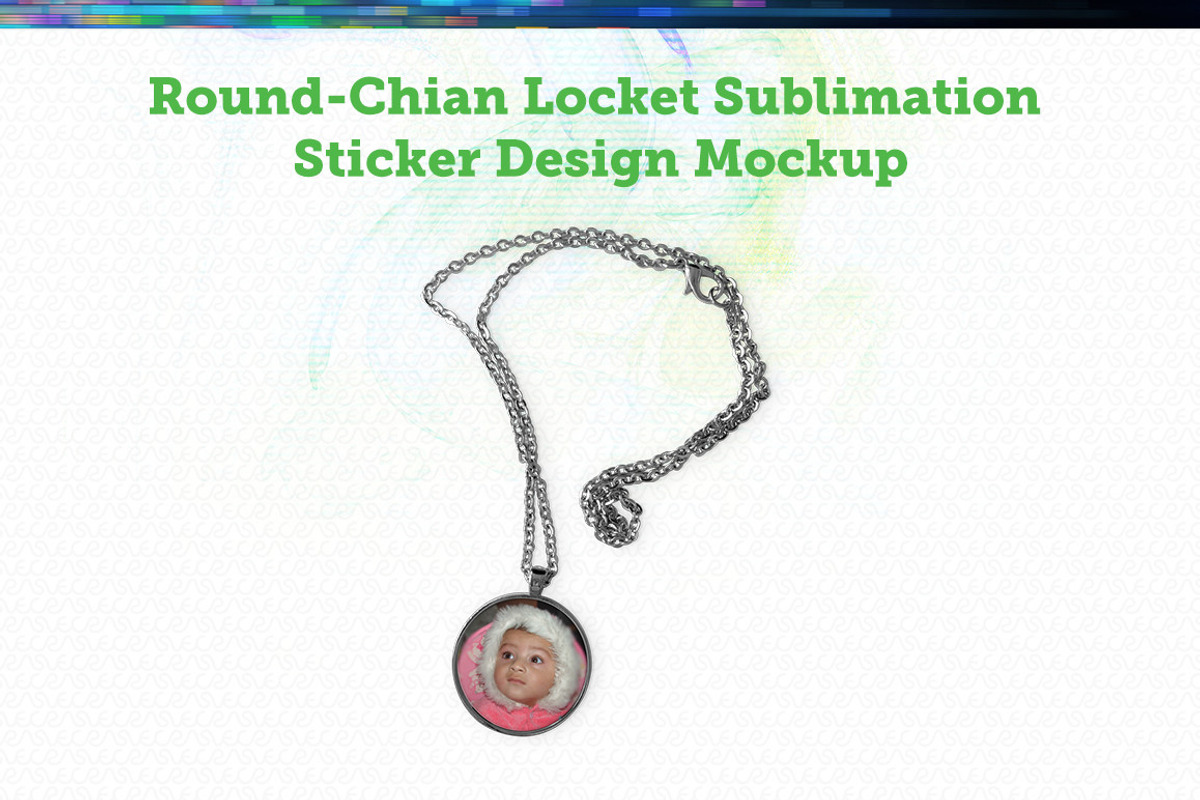 Round Locket with chain Mock-up, a Print Template by VecRas