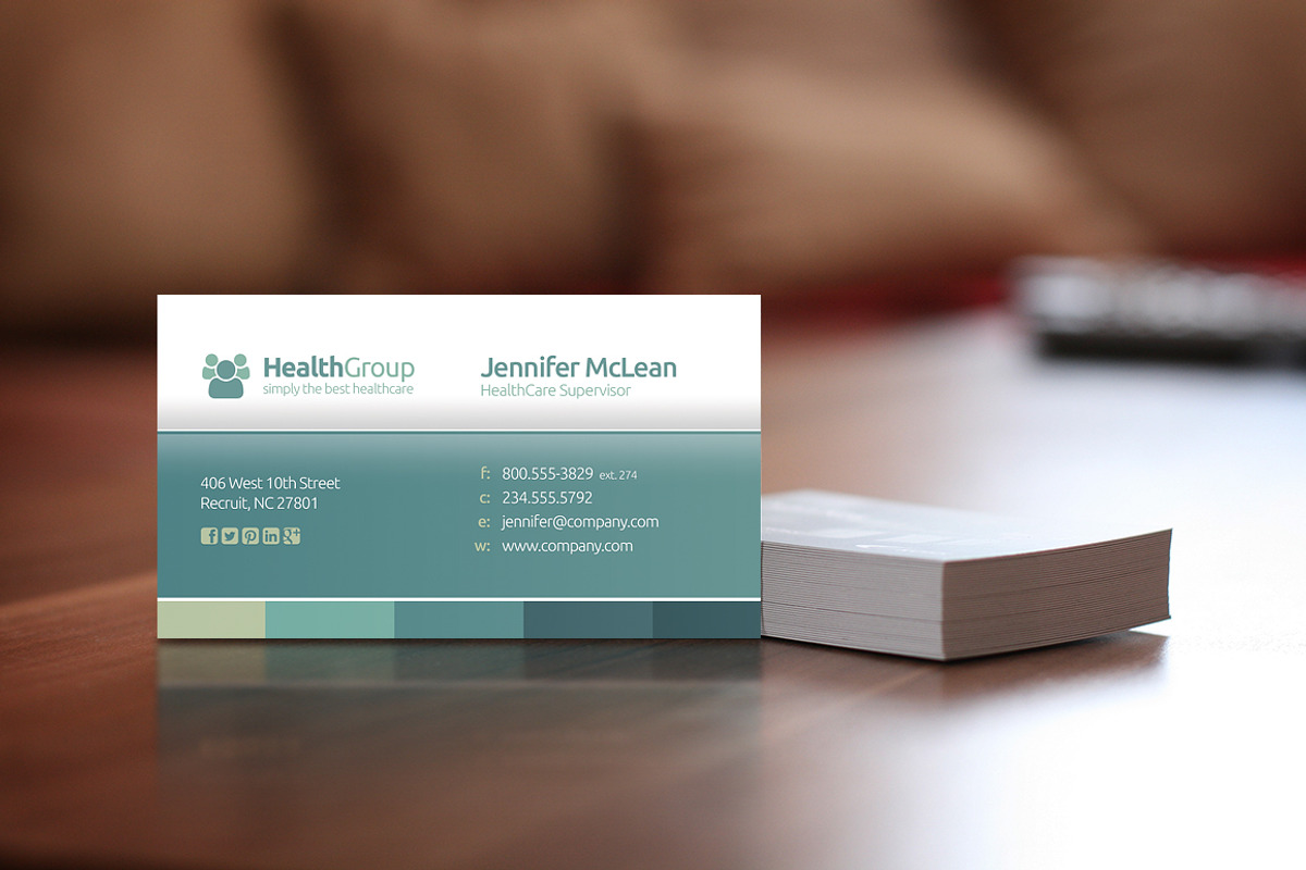 Healthcare Business Cards, a Business Card Template by Creativenauts