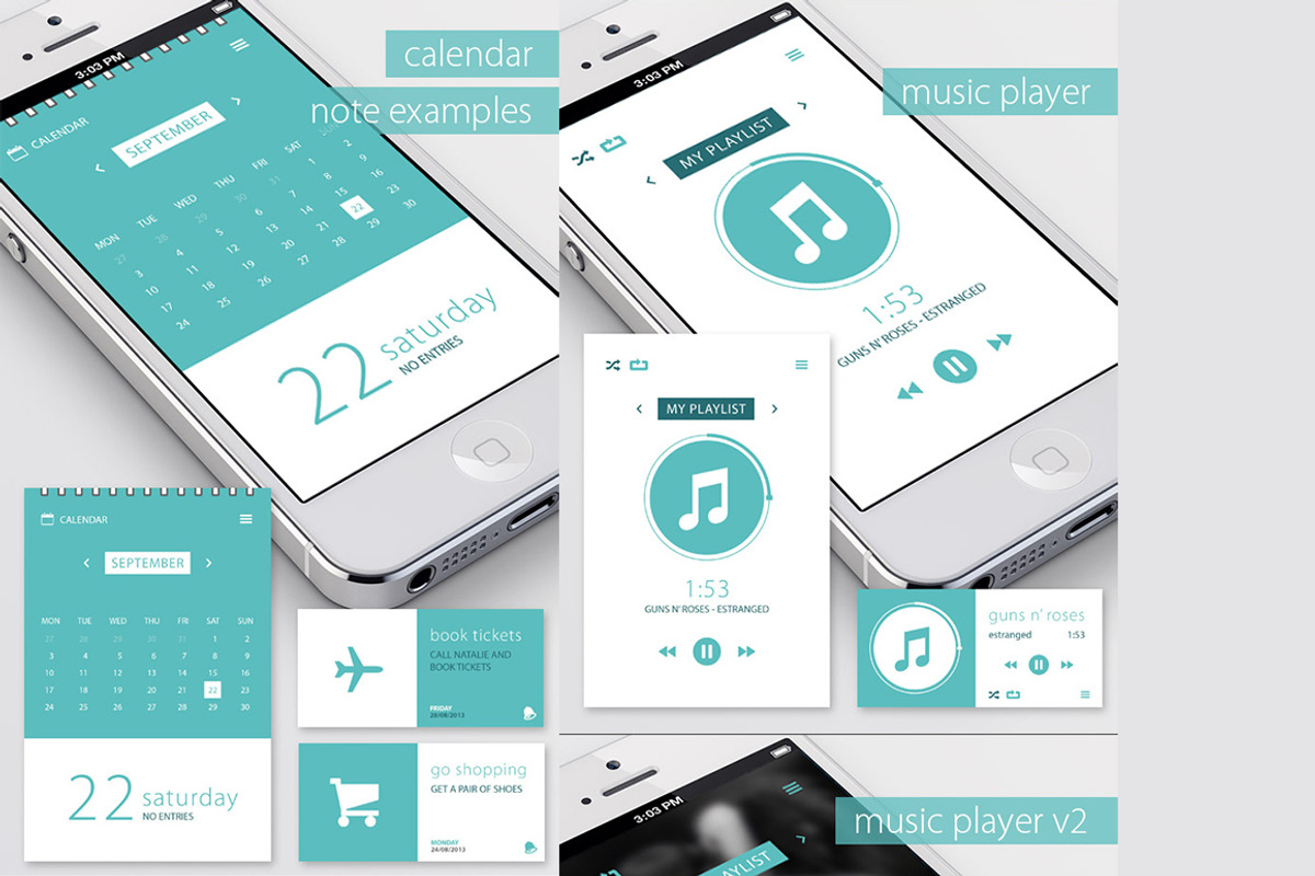 Flat User Interface | UI UX, an iPhone Mockup by pixart_pm | Creative ...
