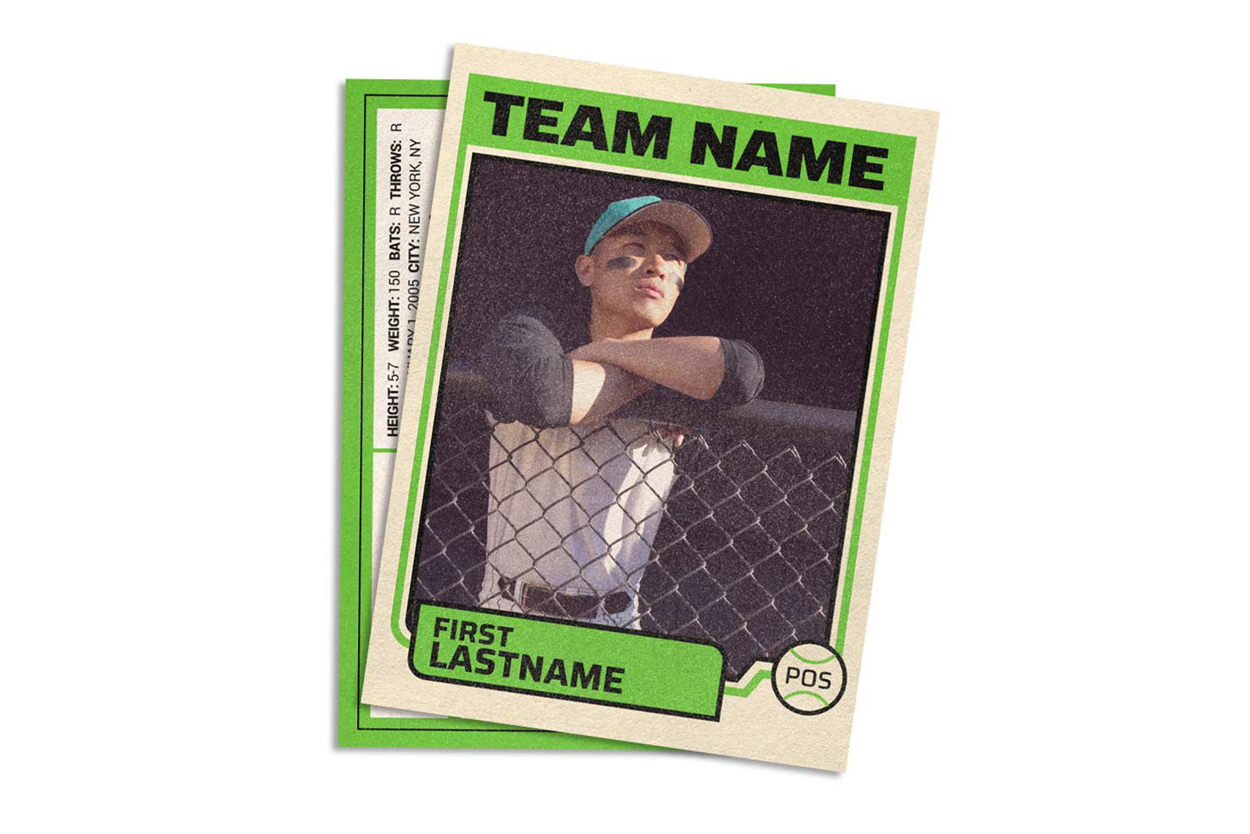 Retro Baseball Card Template, a Design Template by Sports Card Templates