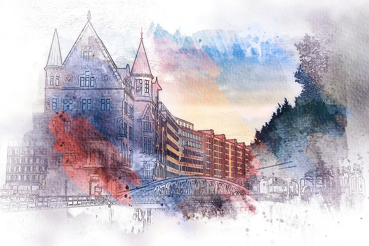 Urban Watercolor Photoshop Effect