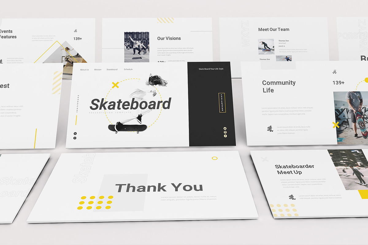 Skateboard Google Slides Template, a Presentation Template by Formatika ...