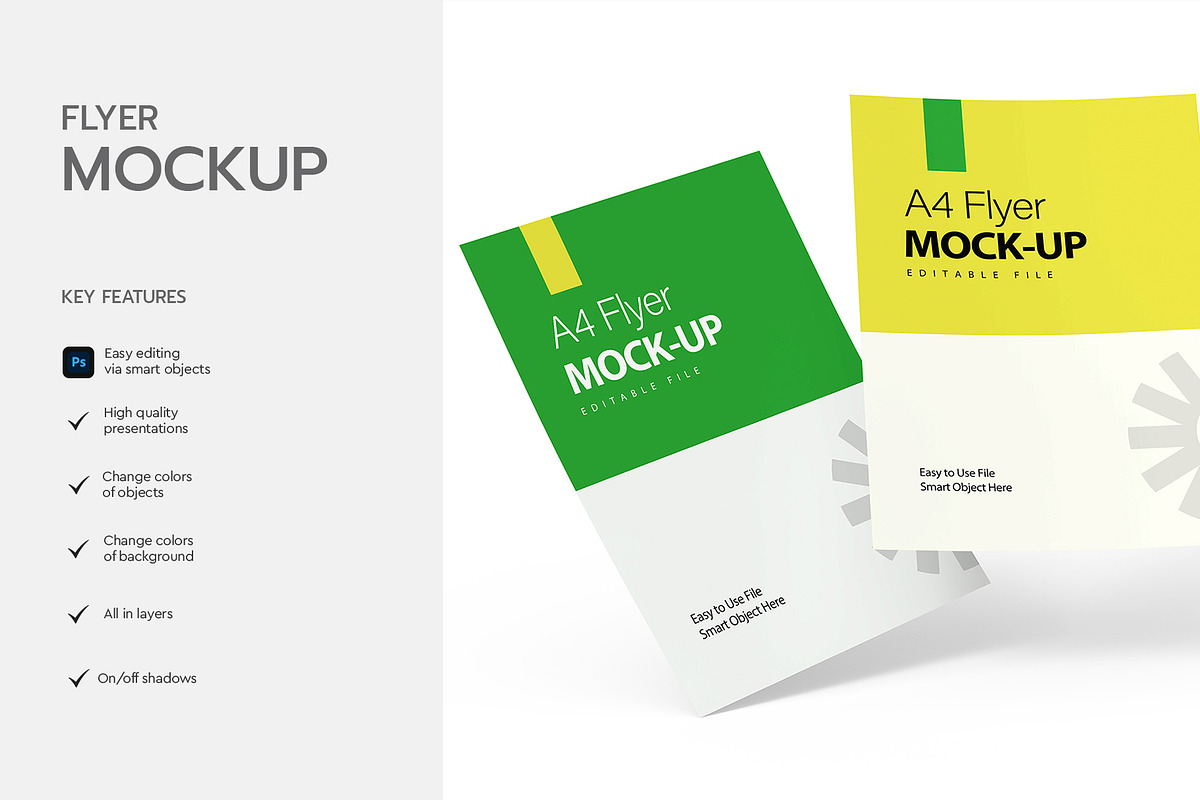 Two Realistic Flayer Mockup PSD