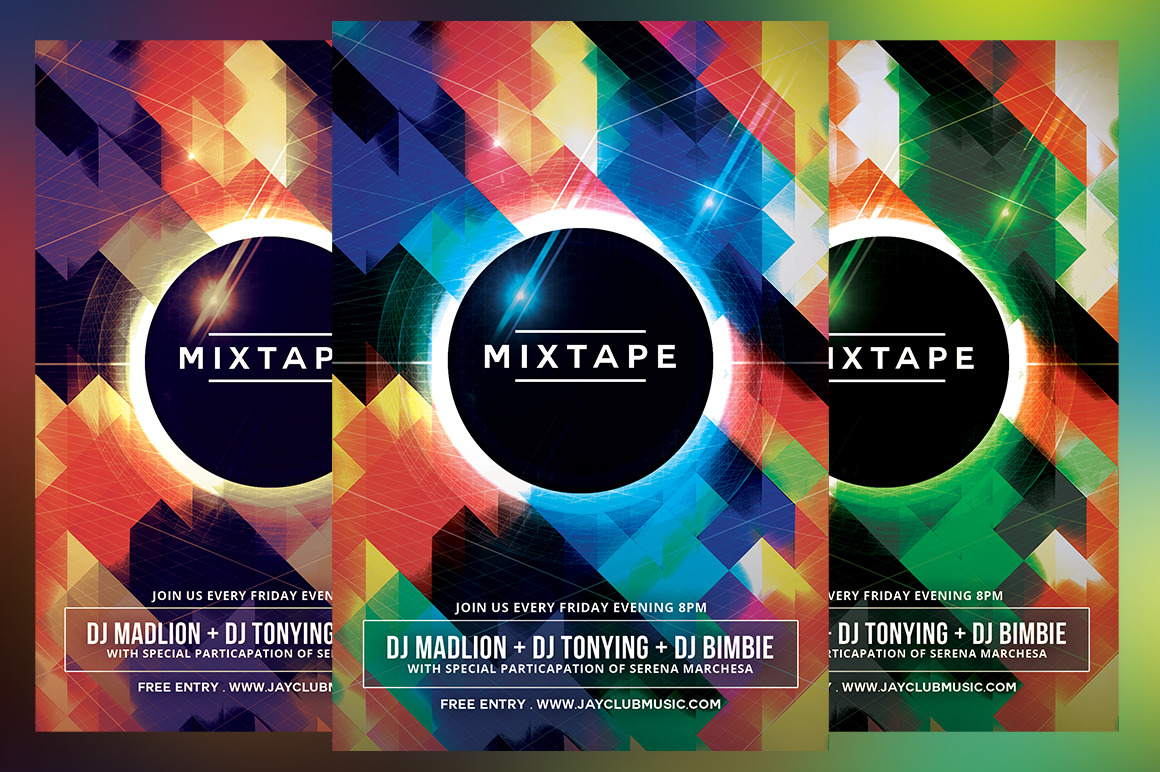 Mixtape Club Flyer, a Flyer Template by KiraYamato Design Studio