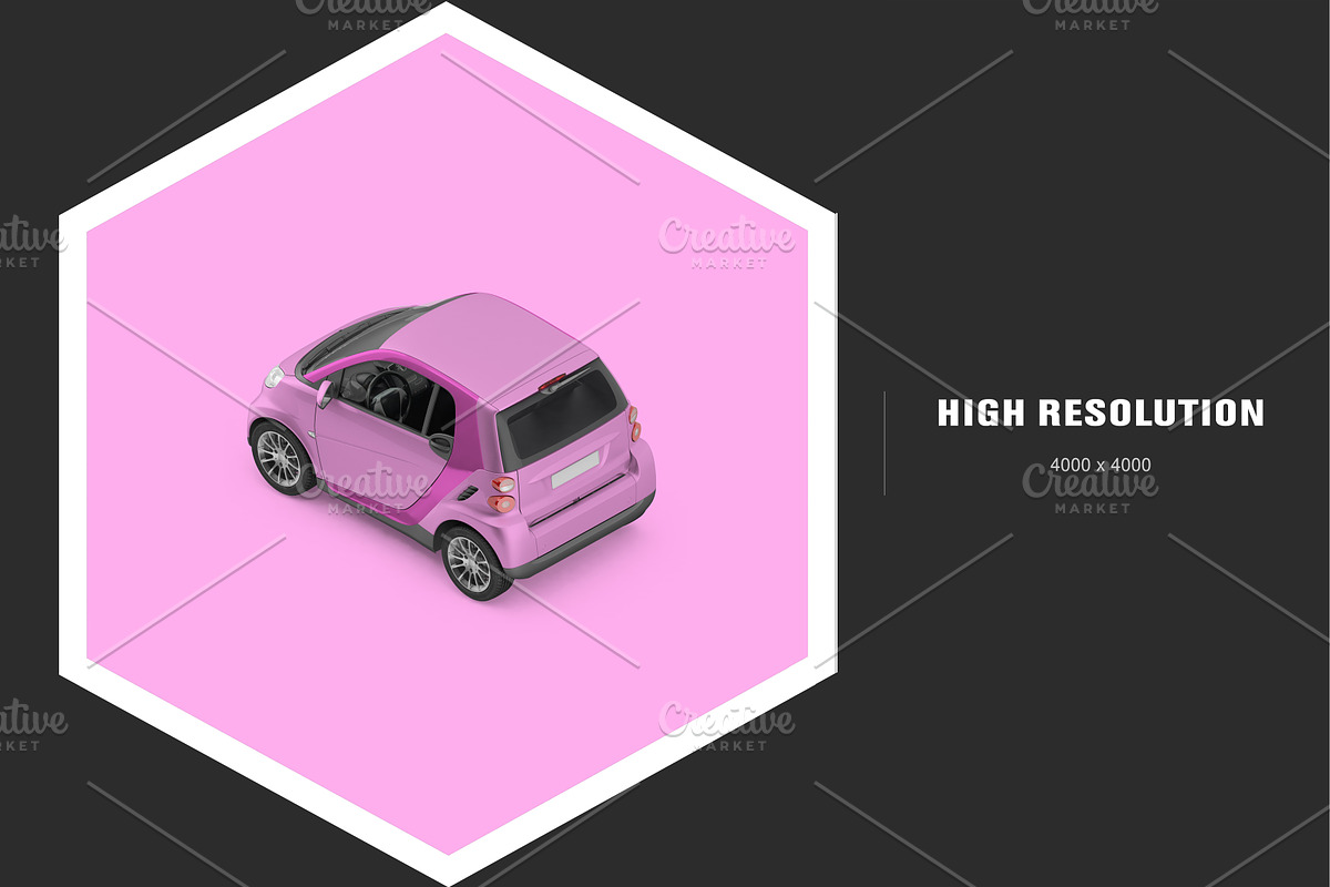 Isometric Smart Car Mock-up, a Mockup by IsometricWorld