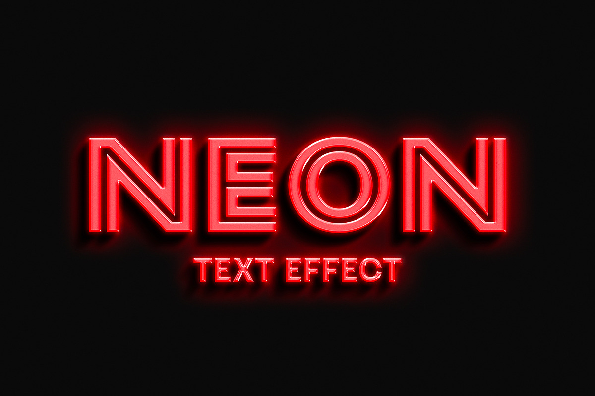 Bright Neon Sign Text Effect, a Layer Style Add-On by Design Squad | Creative Market