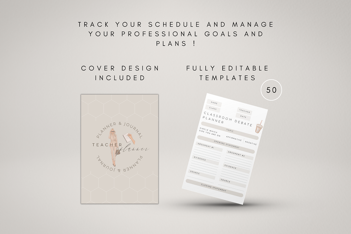 Digital Canva Teacher Planner Pages, a Stationery Template by BRANDcontent