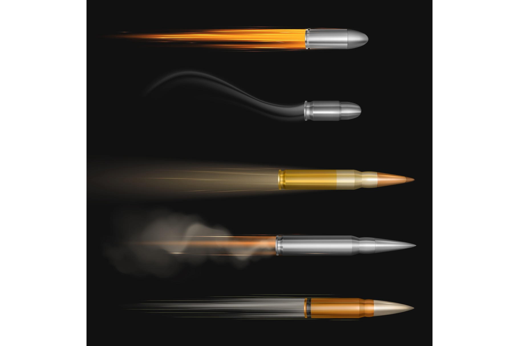 Flying bullets with fire and smoke, an Object Graphic by art PVP - market