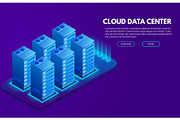Data center banner, a Technology Illustration by SkyVectors