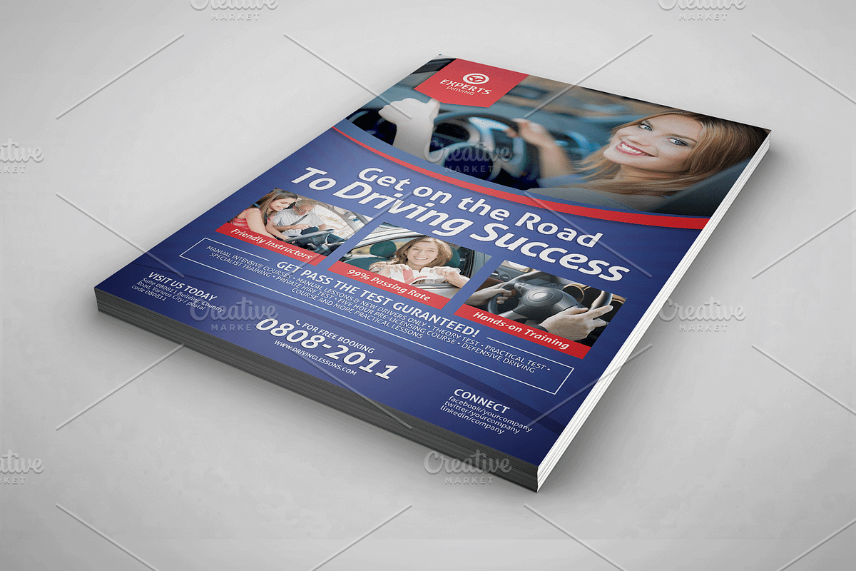 Driving Lesson Services Flyer, a Flyer Template by PSDPixel