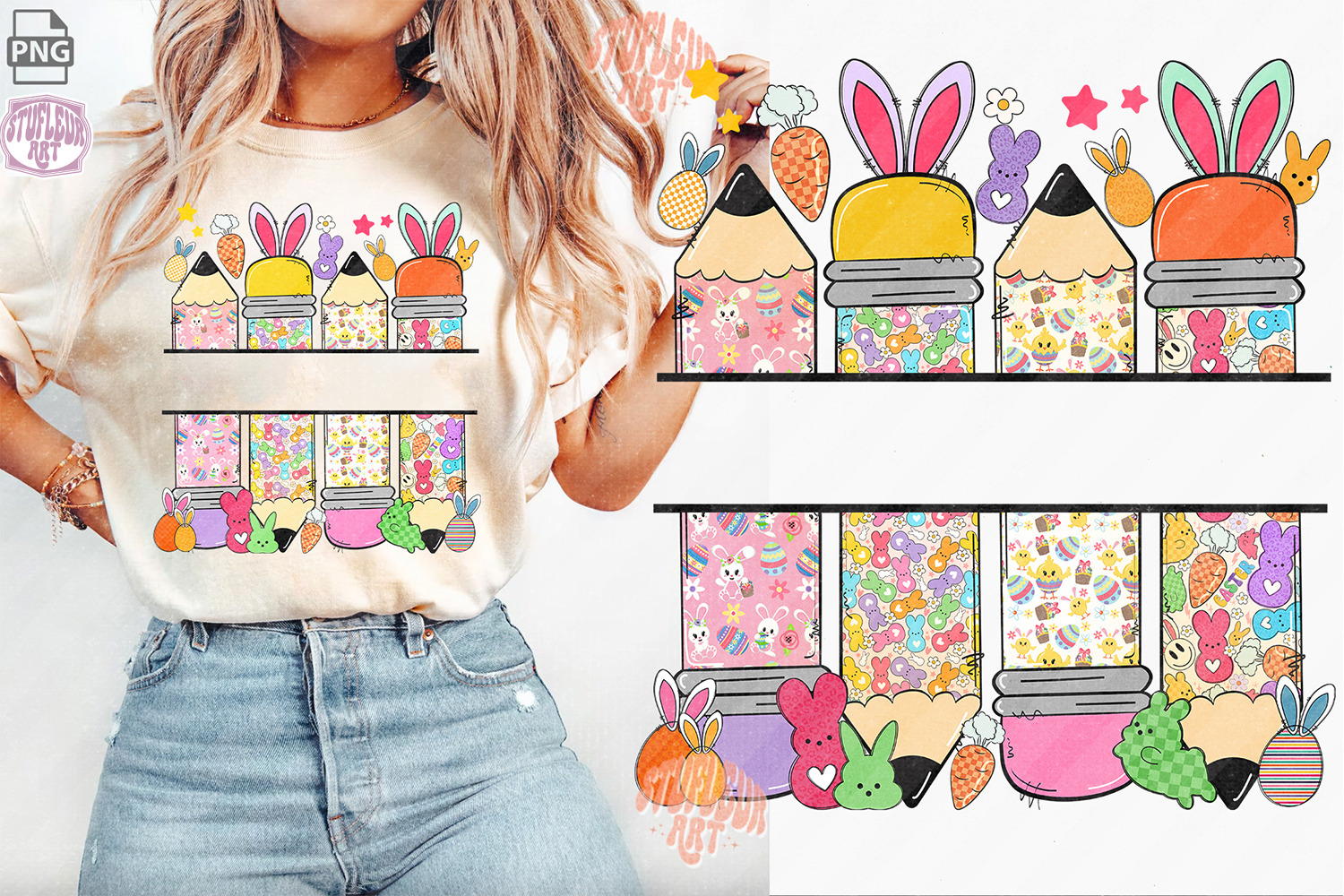 Teacher Easter Pencils PNG