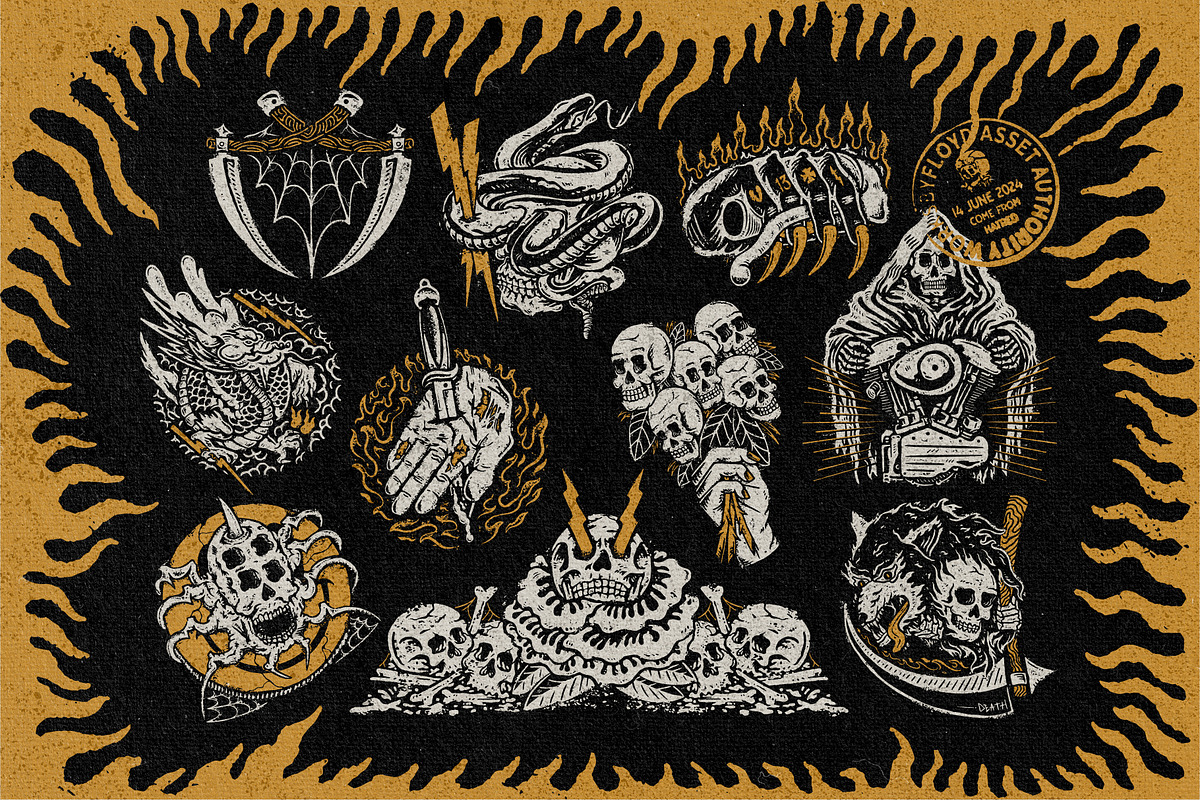 Deadly Route Motorcycle Illustration, an Illustration by goodsbyfloyd