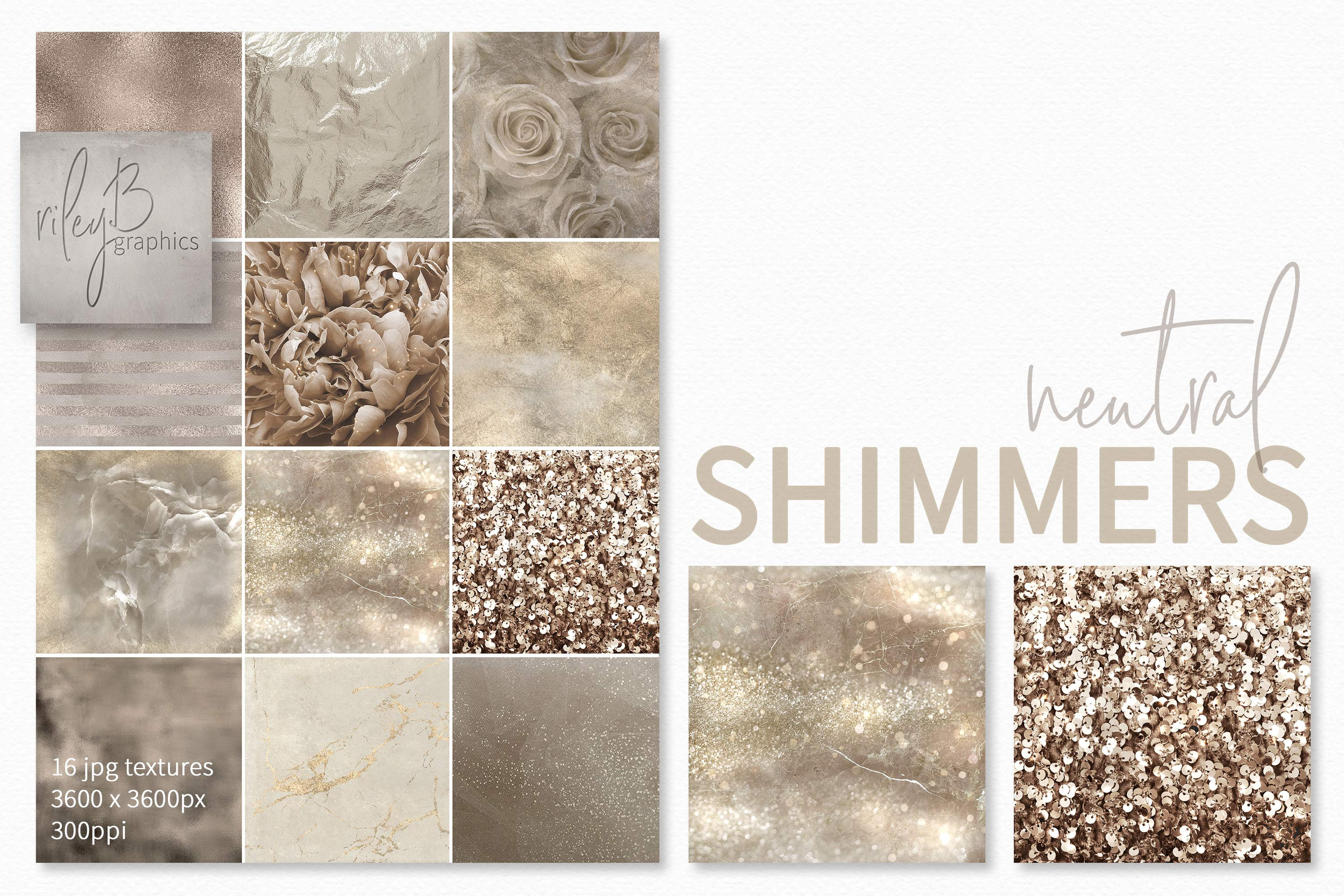 Neutral Shimmer Textures, a Texture Graphic by rileyBgraphics