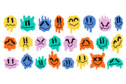 Melting faces. Melted funky face, a Background Graphic by LadadikArt