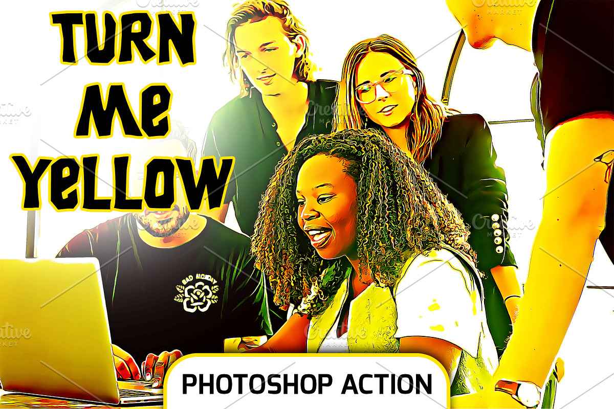 Turn Me Yellow - PhotoShop Action, an Action Add-On by KnightWipers ...