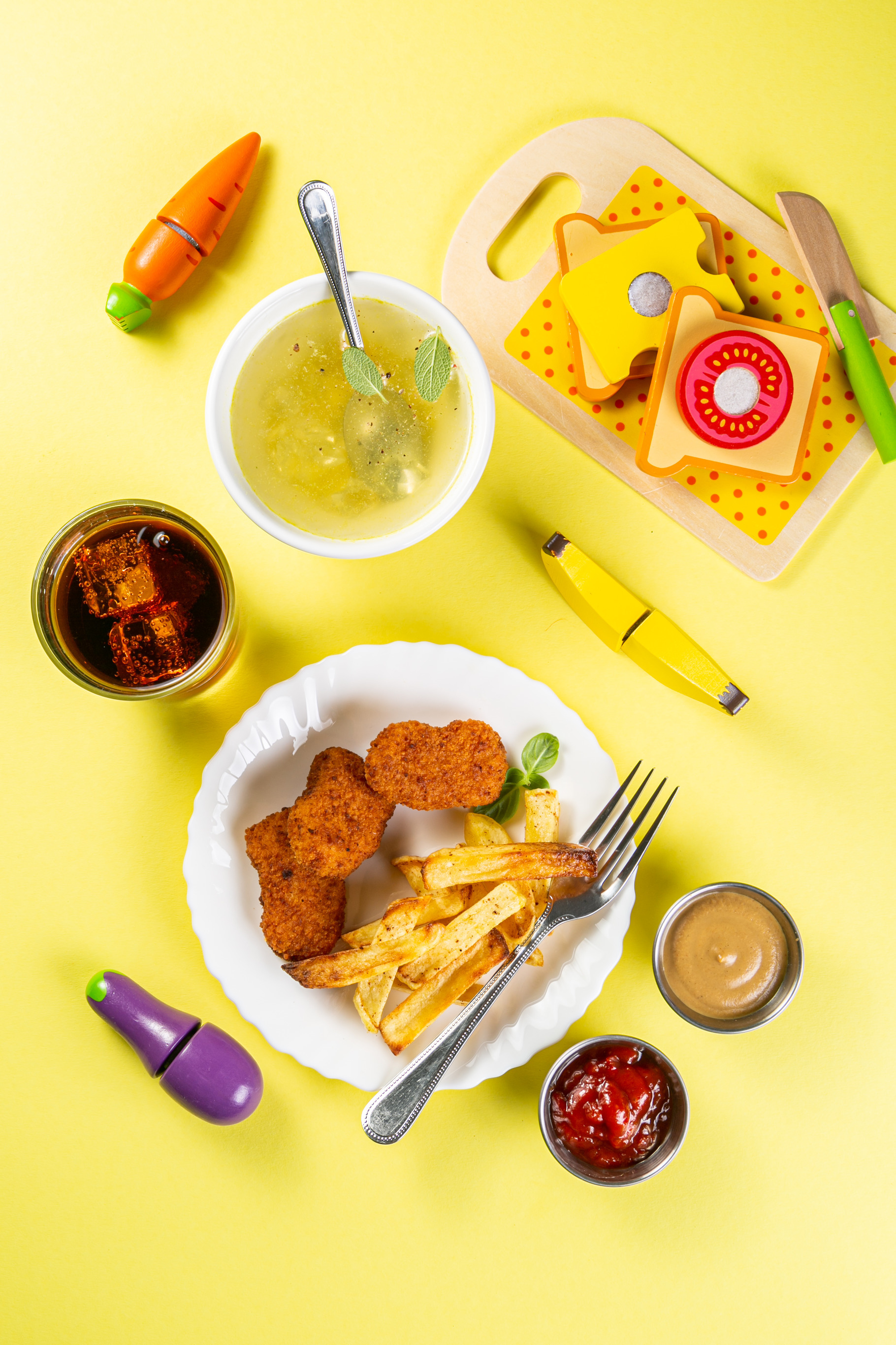Kids menu concept pasta nuggets containing child, menu, and restaurant ...