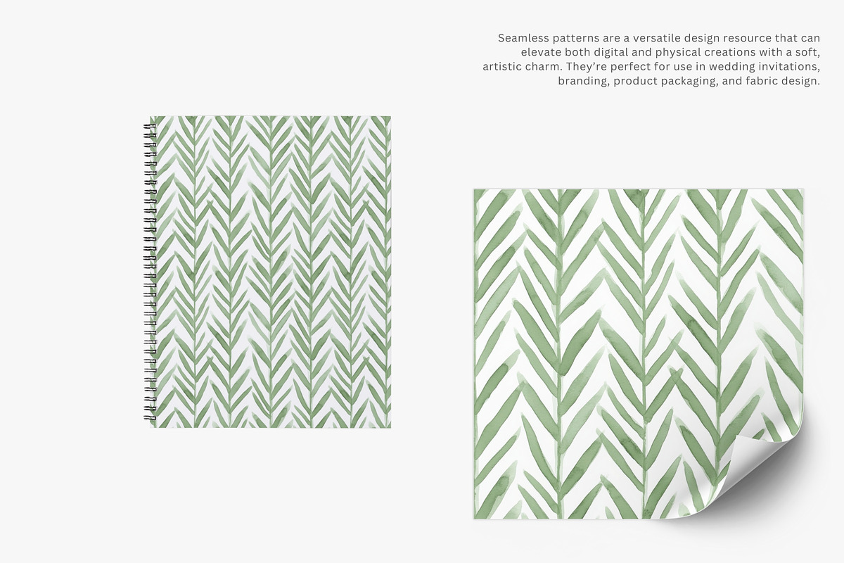 sage green leaf seamless pattern