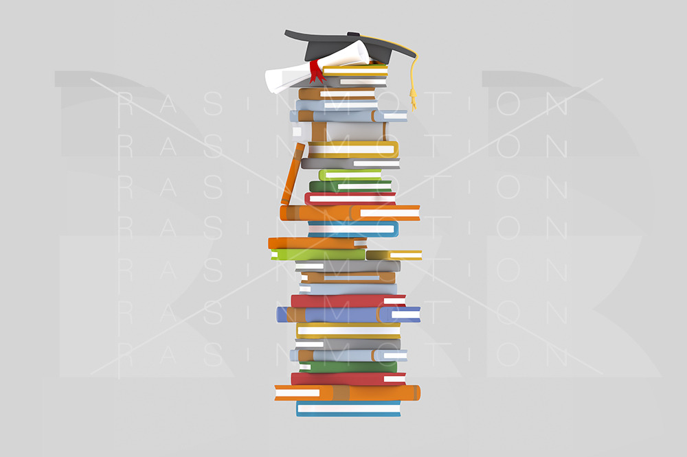 3d. Books Tower, an Education Illustration by rasinmotion