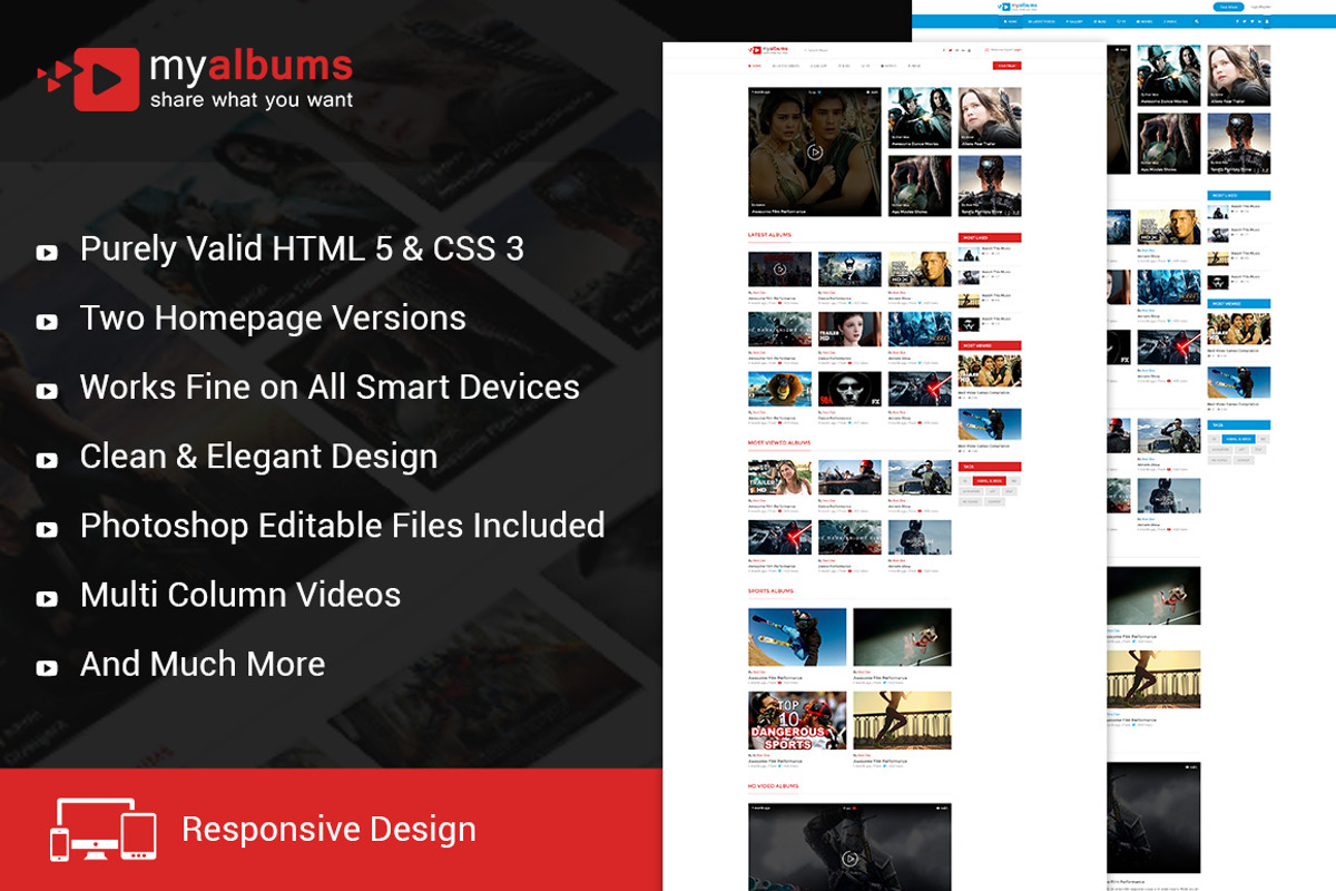 My Tube Video Theme HTML Template, a HTML Template by oLanding