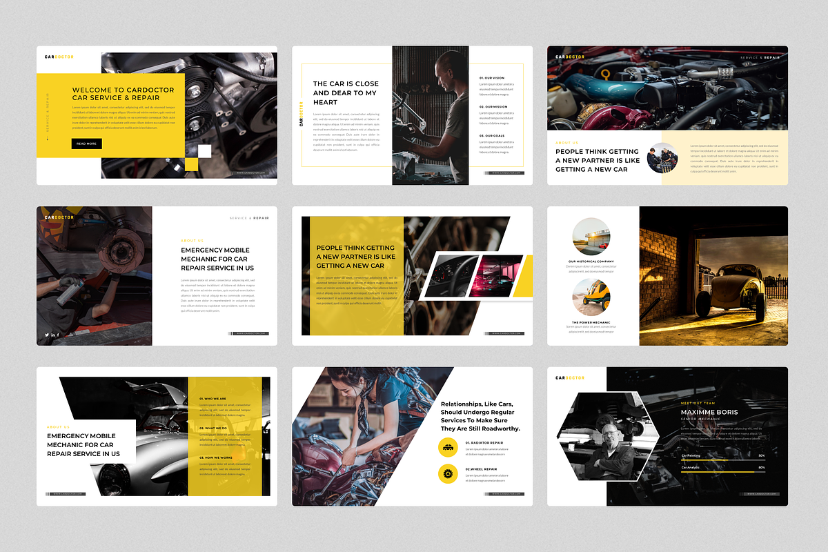 Auto Service Garage Keynote, a Presentation Template by YossyOneStd
