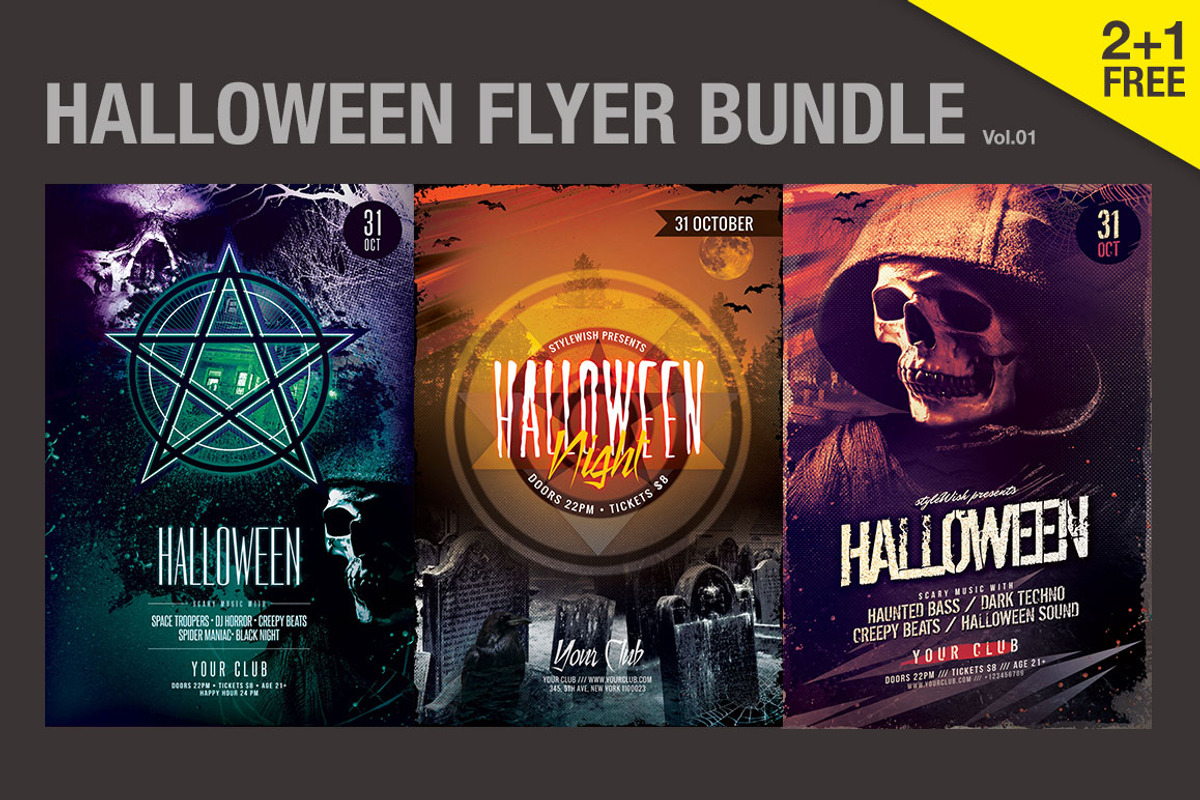 SALE% Halloween Flyer Bundle, a Flyer Template by styleWish