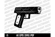 Handgun, Gun, Submachine Gun Svg, Ai, an Object Illustration by Vectorhight