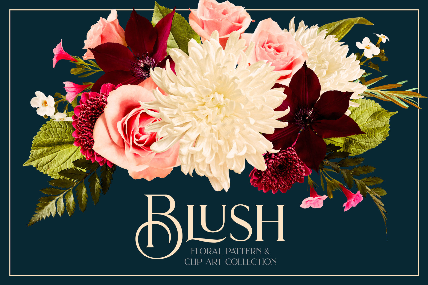 Blush Floral Patterns & Clipart, an Object Graphic by Eclectic Anthology