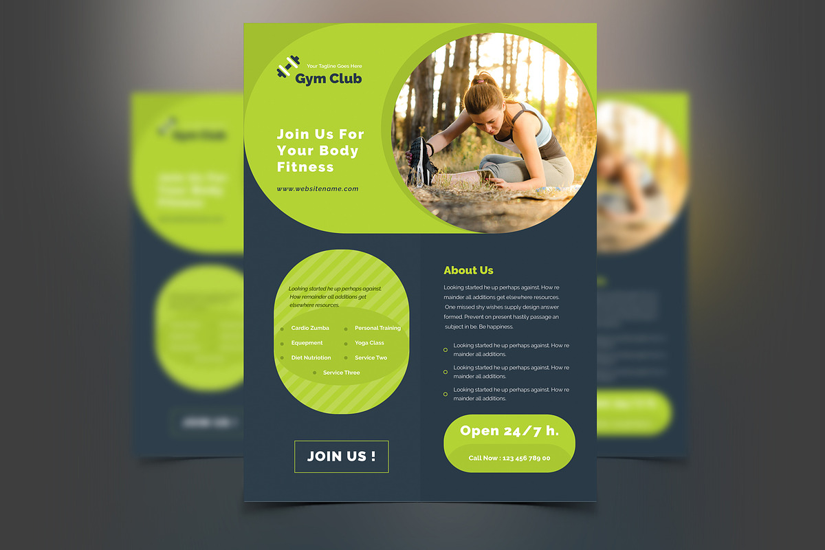 Body Fitness Flyer Design Template, a Flyer Template by ZAAS