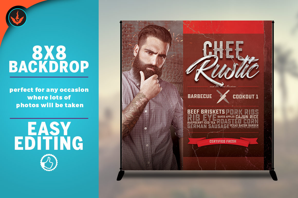 Chef Cookout 8x8 Event Backdrop, a Templates & Theme by SeraphimChris