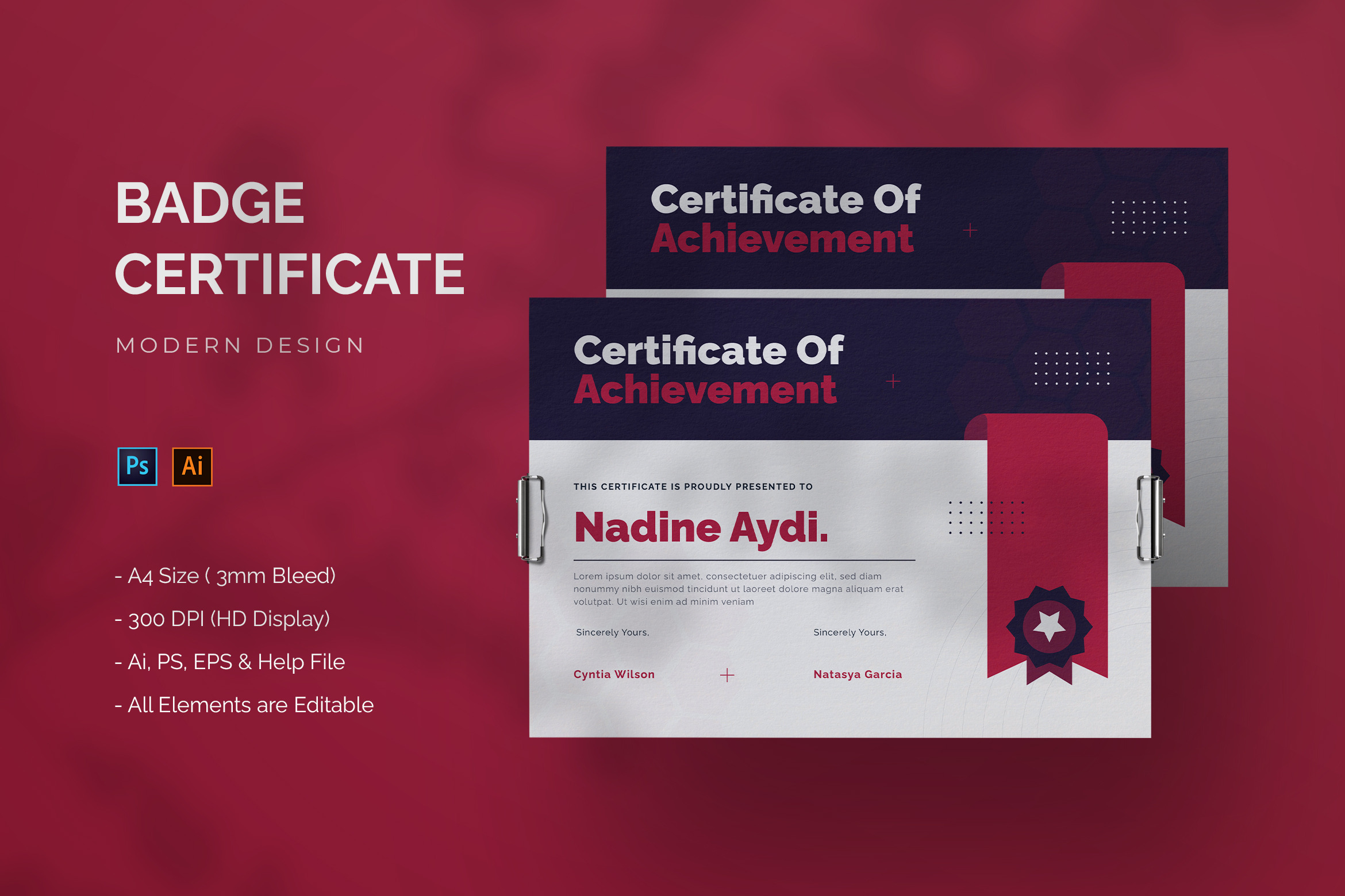 Badge Modern - Certificate, a Presentation Template by StreaksideStd