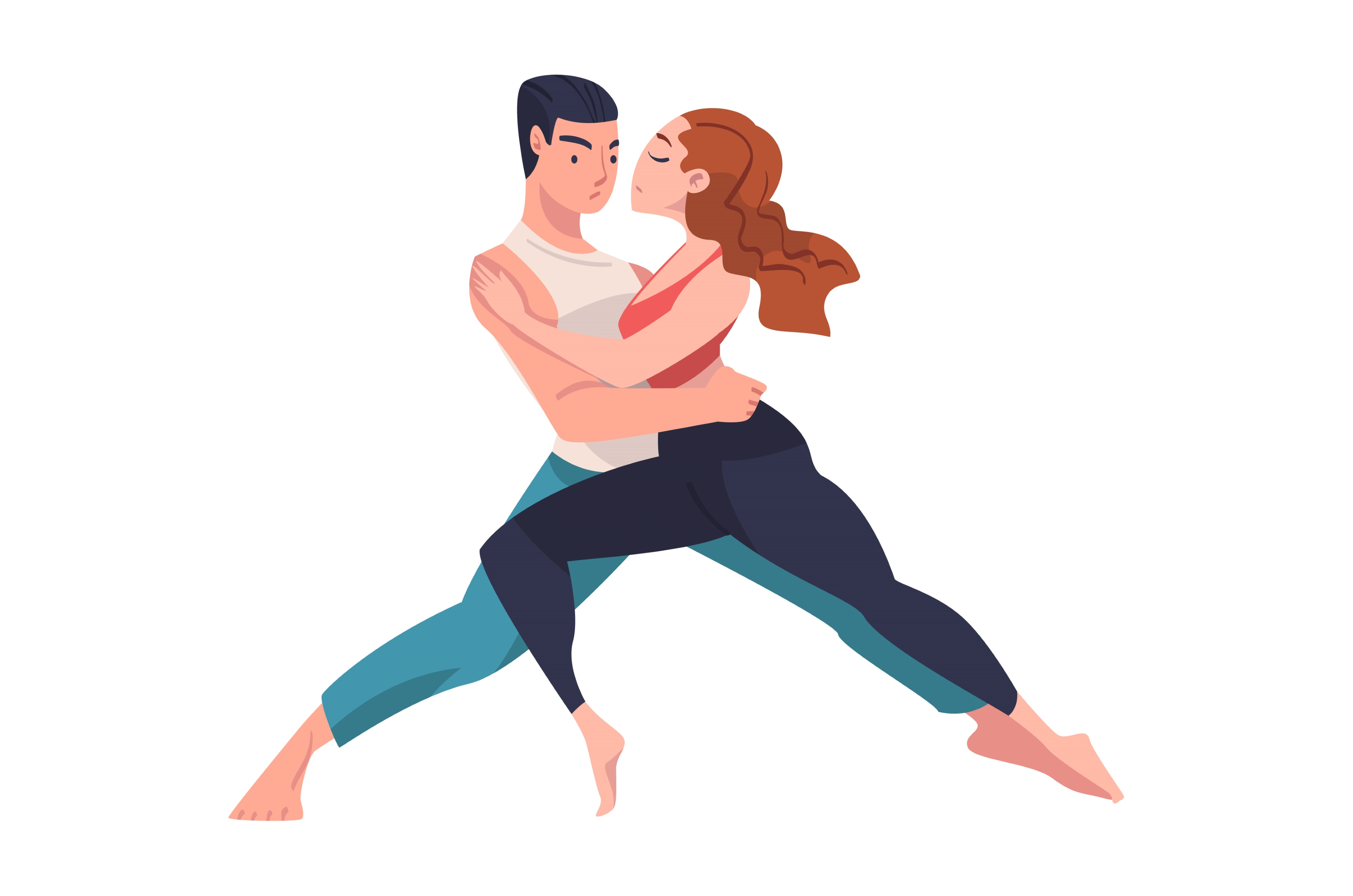 Dancing Couple Performing Dance at, a Person Illustration by TopVectors