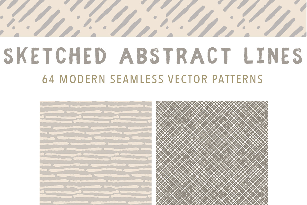 64 Sketched Abstract Lines Patterns, a Pattern Graphic by Jennadesigns
