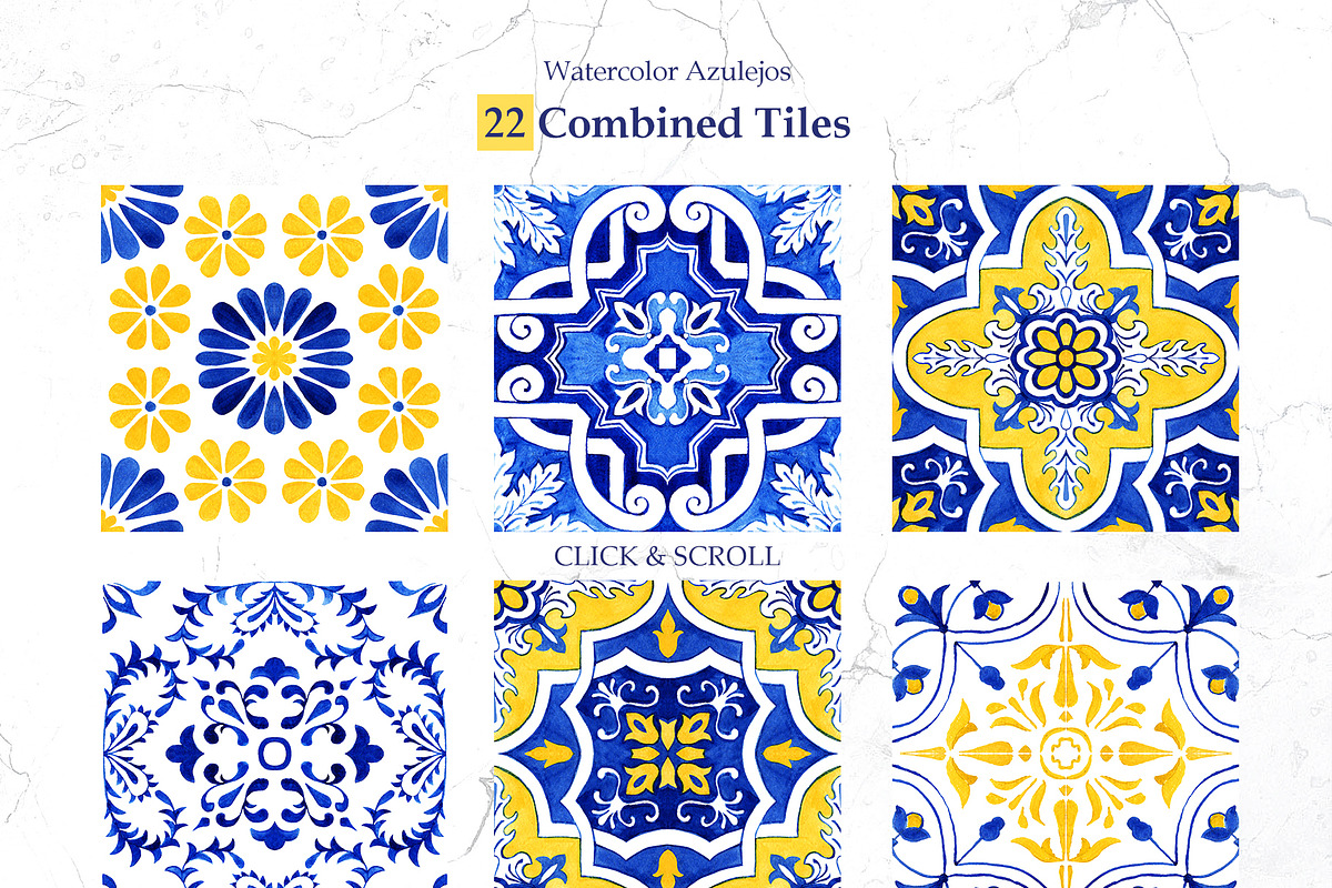 Portuguese Azulejos Tiles & Patterns, a Pattern Graphic by ilonitta