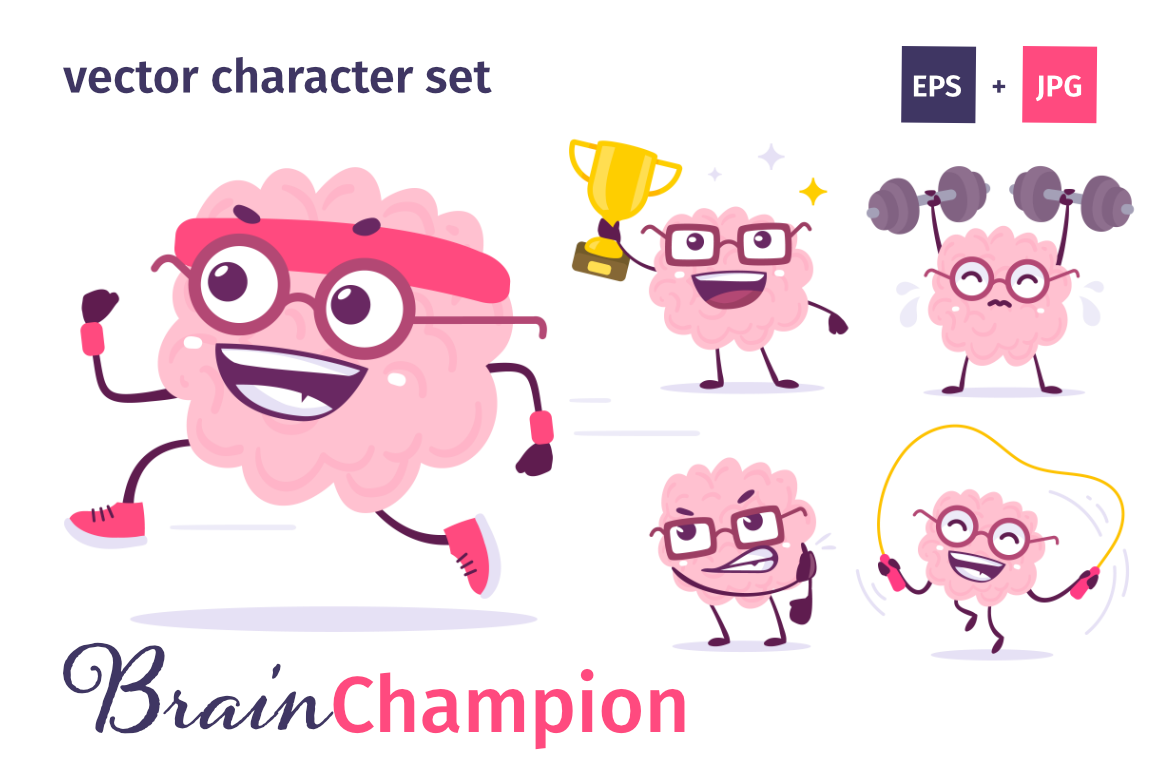 Happy Brain | Sport Characters, an Education Illustration by wowomnom