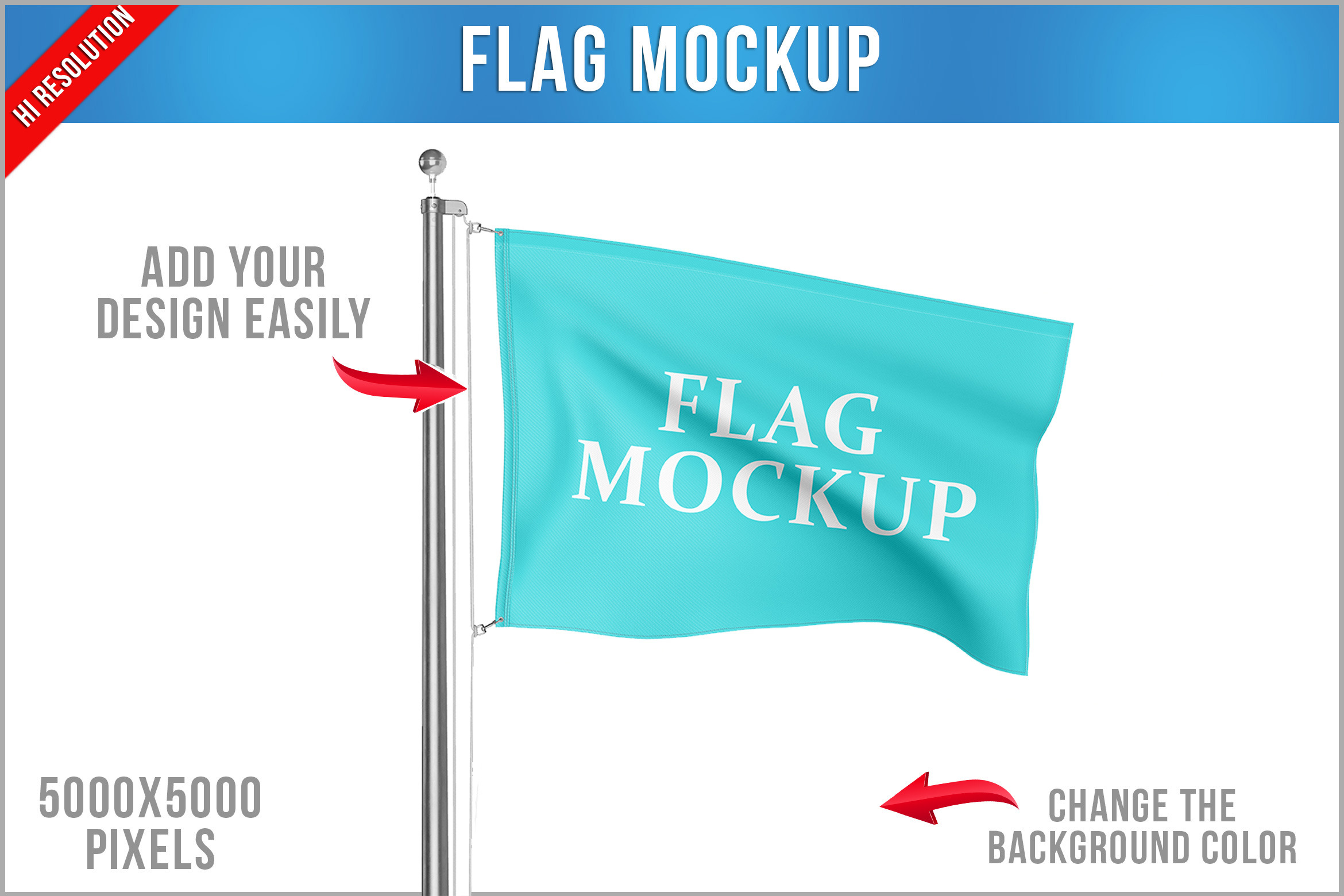 Flag Mockup, an Advertising Mockup by Bruno's Shop