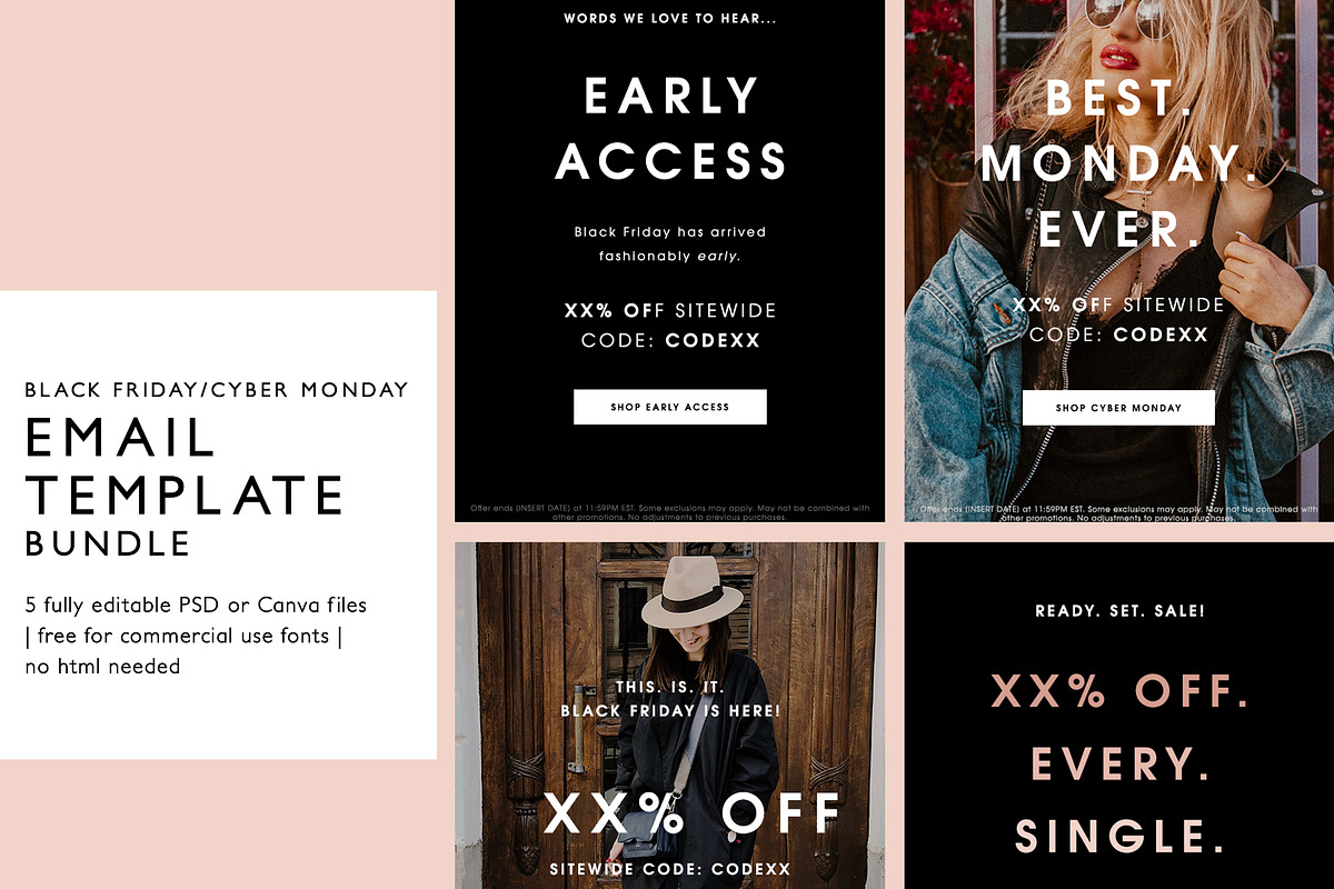 Black Friday Sale Email Templates, an Email Template by KikiBunnyCreative