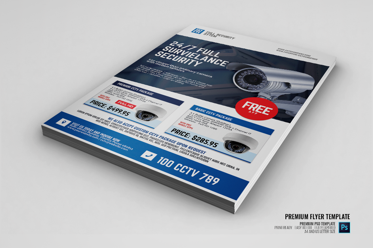 CCTV Surveillance Camera Shop Flyer, a Flyer Template by PSDPixel