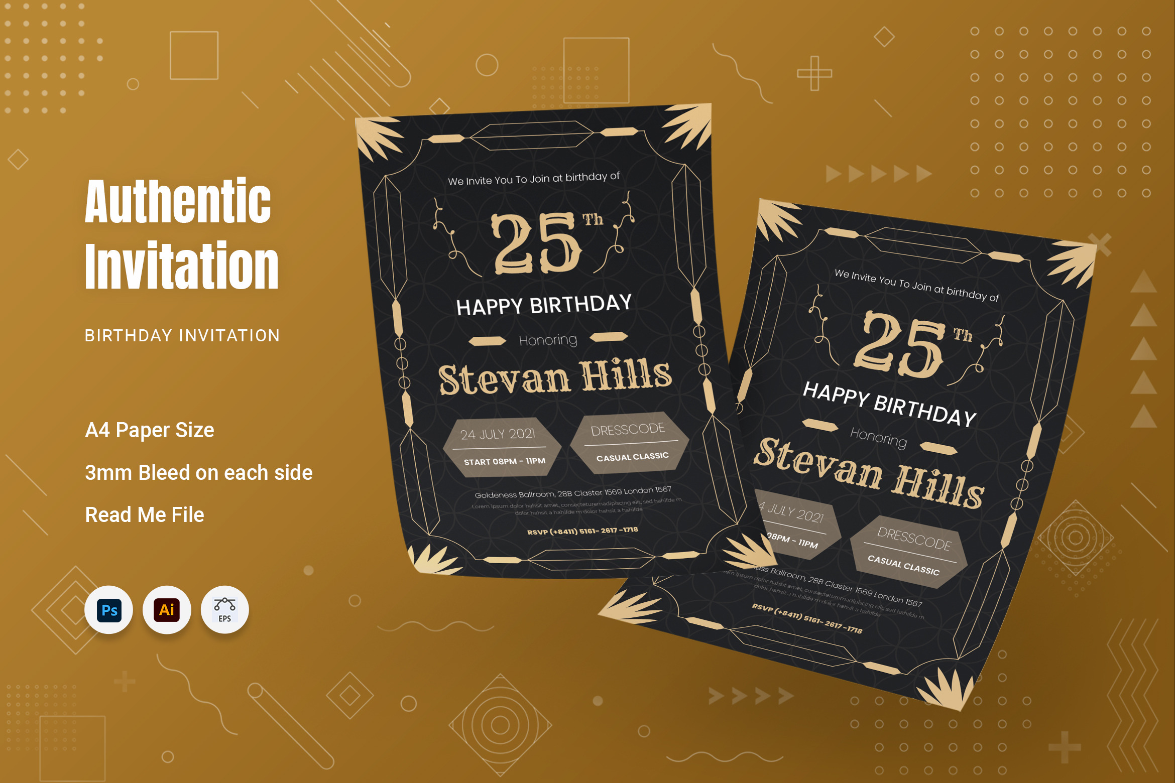 Authentic Birthday Invitation, an Invitation Template by Fannan Studio ...