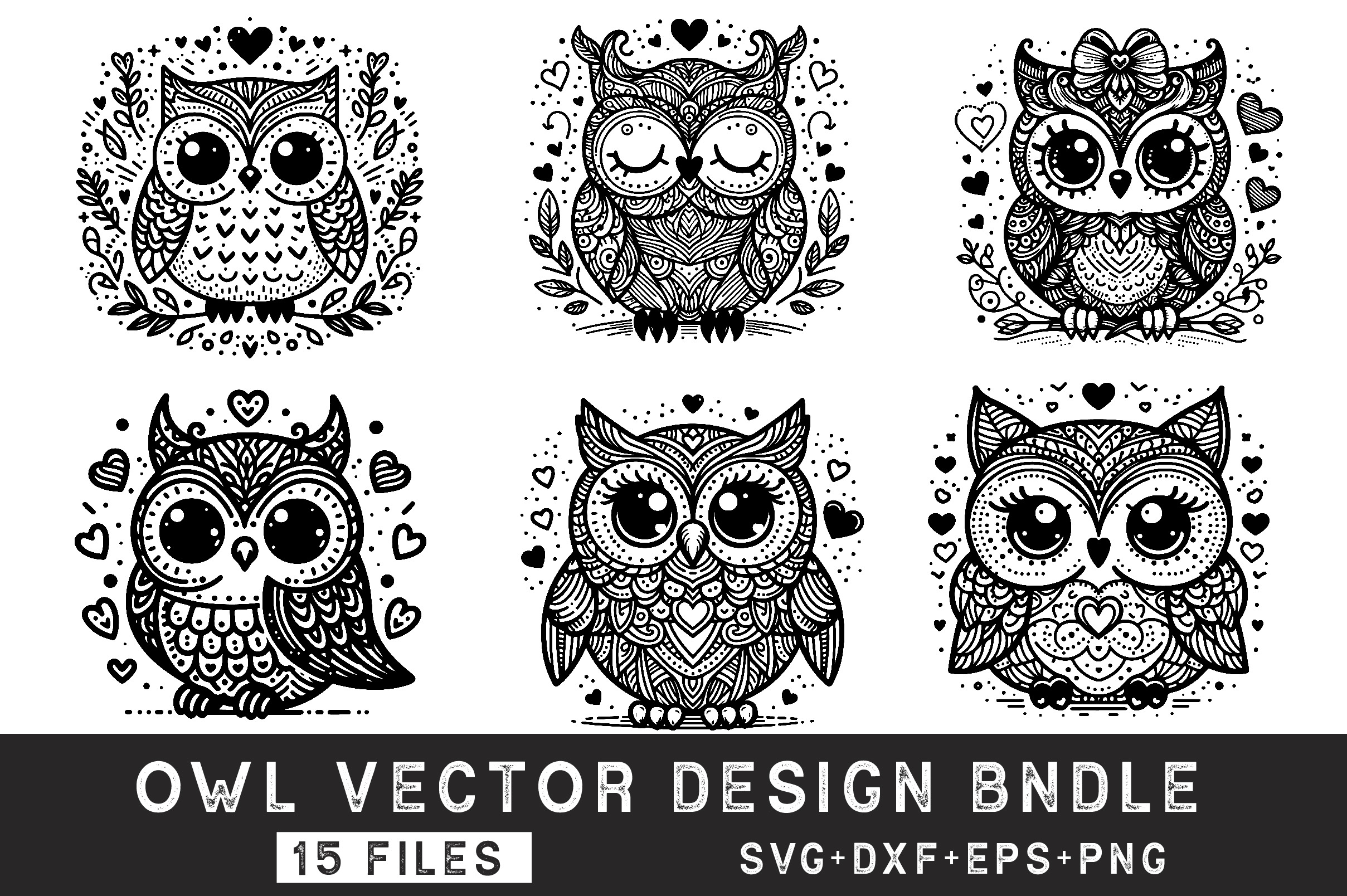 Owl Bird SVG Bundle, an Animal Illustration by Libby Wishes