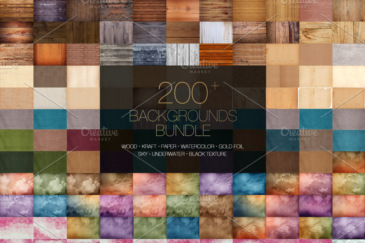200+ Backgrounds Bundle, a Texture Graphic by Orange Fox
