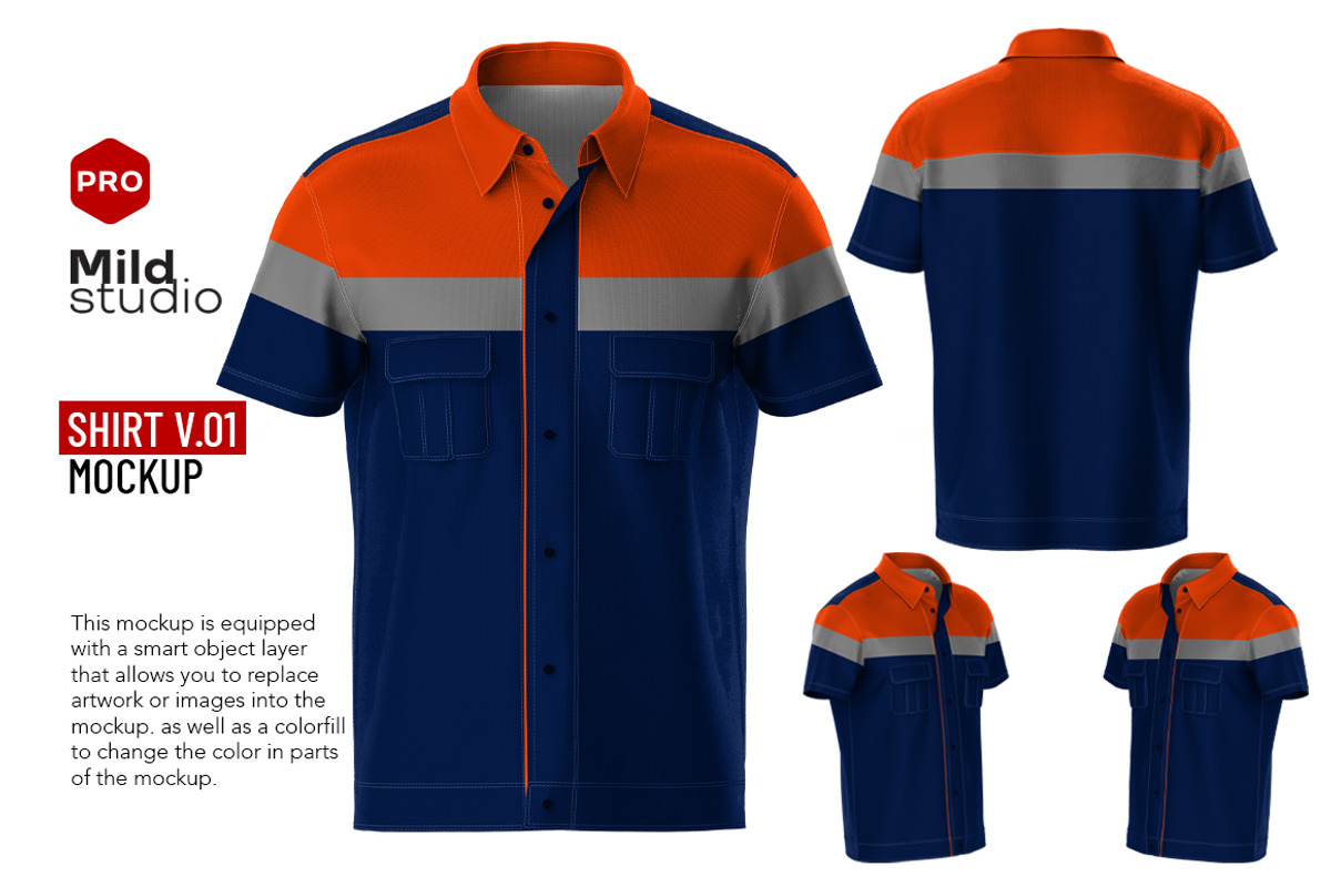 Work Uniform SS Mockup V.01, a Shirt Mockup by Mildstudio
