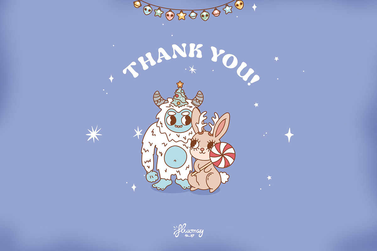 Cryptids love Christmas, a Seasonal Illustration by Huxmay