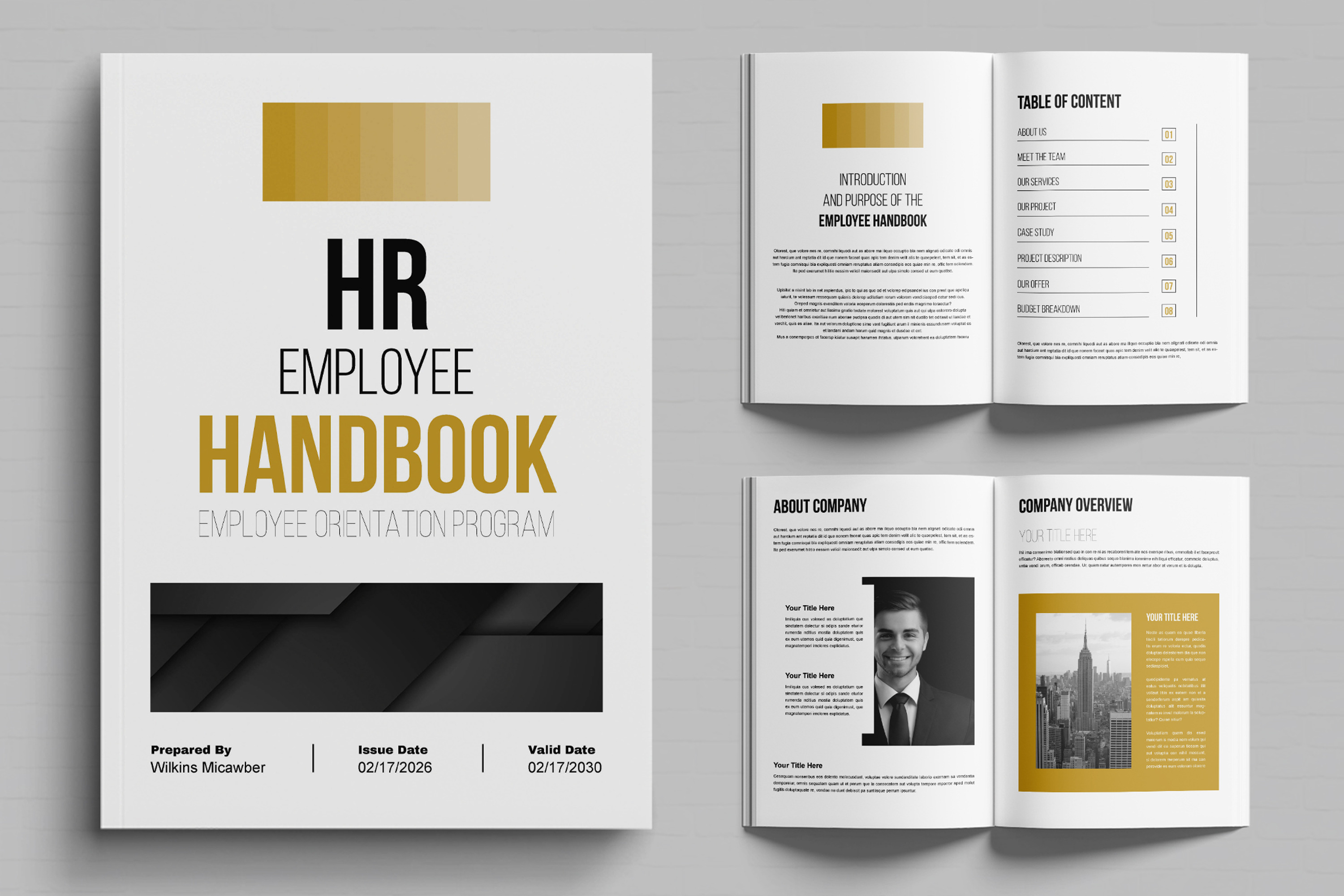 HR Employee Handbook Layout