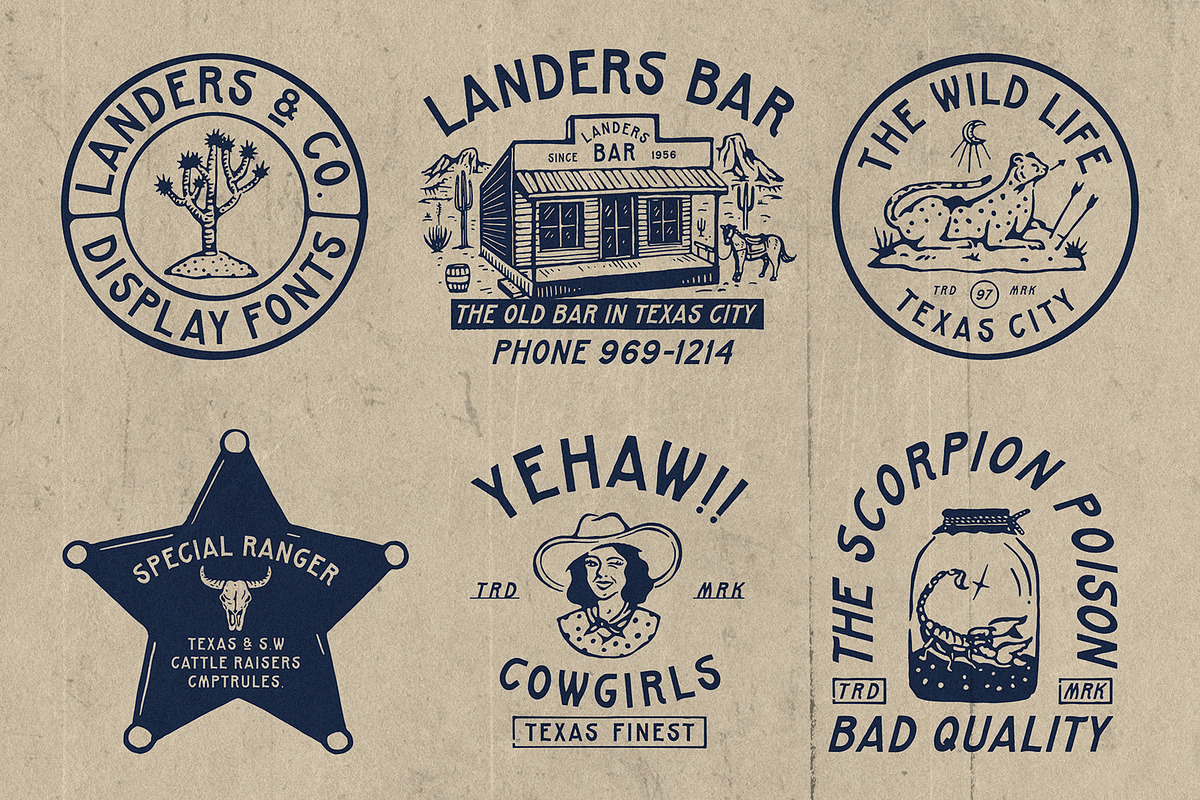 LANDERS DISPLAY TYPEFACE, a Font by Cmptrules